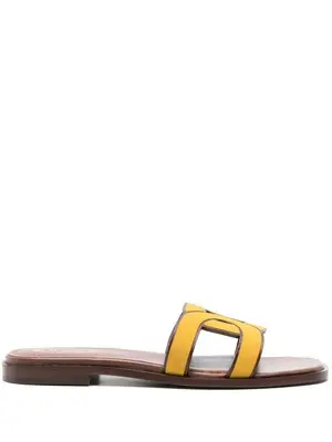 TOD'S Chain-motif Leather Slides