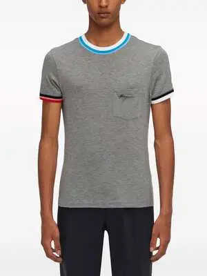 FERRAGAMO Colour-block Trim T-shirt - Grey