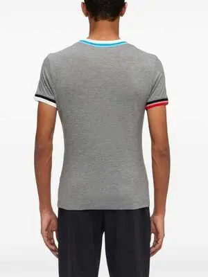 FERRAGAMO Colour-block Trim T-shirt - Grey
