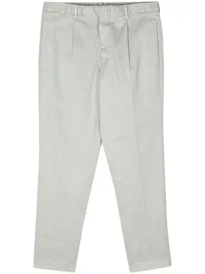 DELL'OGLIO Pleated Tapered-leg Trousers - Green