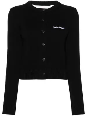 Palm Angels Logo-embroidered Cropped Cardigan