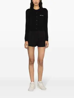 Palm Angels Logo-embroidered Cropped Cardigan