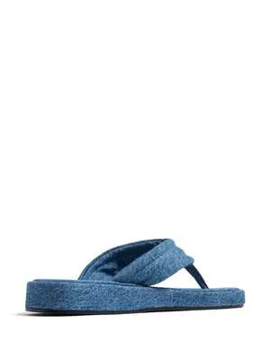 Coperni Logo Appliqué Denim Flip-flops