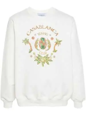 Casablanca Tennis Club Crewneck Sweatshirt - White