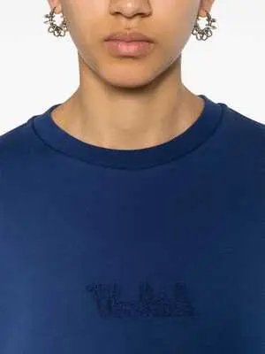 Woolrich Logo-embroidered Cotton Sweatshirt - Blue