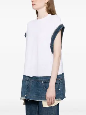 UNDERCOVERISM Denim-trim Cotton Top