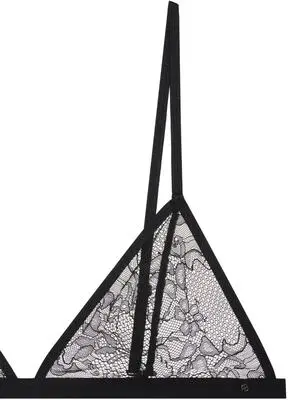ANINE BING Eileen Lace Triangle Bralette - Black