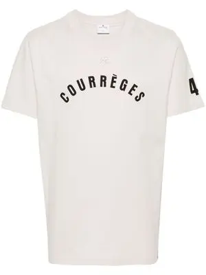 COURREGES Ac Straight Cotton T-shirt - Neutrals