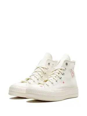 CONVERSE Chuck Taylor All Star Lift Platform High Y2k Heart Sneakers - White