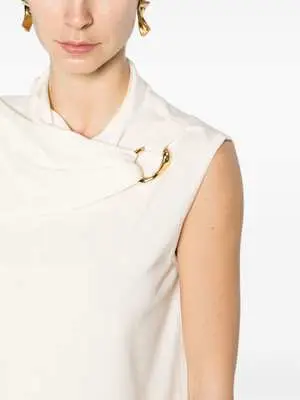 JIL SANDER Hardware-detail Knitted Tank Top - Neutrals