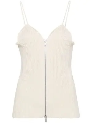 JIL SANDER V-neck Ribbed Top