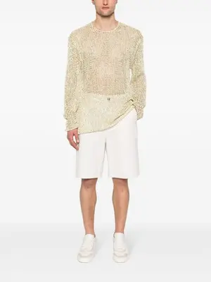 JIL SANDER Open-knit Appliqué-logo Jumper - Yellow