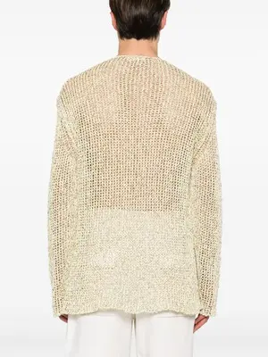 JIL SANDER Open-knit Appliqué-logo Jumper - Yellow