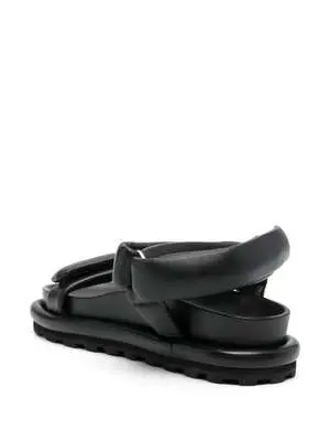 JIL SANDER Padded Nappa Leather Sandals - Black