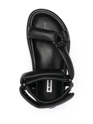 JIL SANDER Padded Nappa Leather Sandals - Black