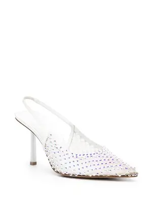 LE SILLA Gilda 80mm Crystal-embellished Pumps - White