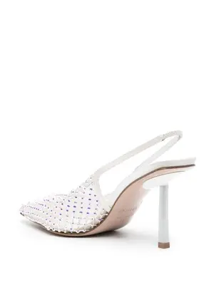 LE SILLA Gilda 80mm Crystal-embellished Pumps - White