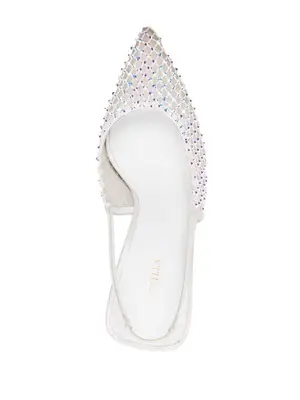 LE SILLA Gilda 80mm Crystal-embellished Pumps - White
