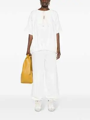 JIL SANDER Belted Cotton Trousers