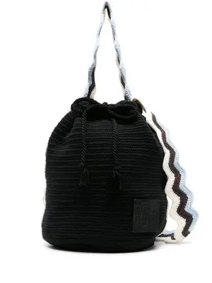 JIL SANDER Zigzag-stripe Knitted Bucket Bag