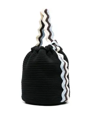 JIL SANDER Zigzag-stripe Knitted Bucket Bag
