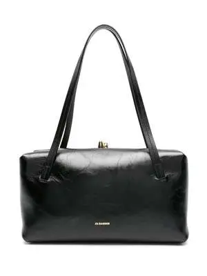 JIL SANDER Small Goji Leather Shoulder Bag - Black