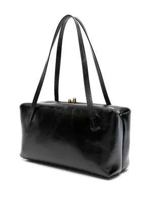 JIL SANDER Small Goji Leather Shoulder Bag - Black