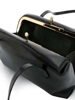 JIL SANDER Small Goji Leather Shoulder Bag - Black