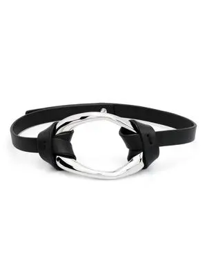 JIL SANDER Leather Choker Necklace - Black