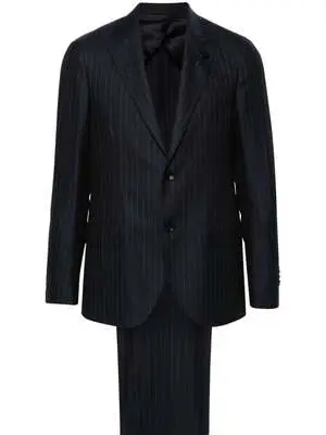 LARDINI Pinstriped Single-breasted Suit - Blue