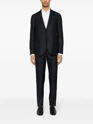 LARDINI Pinstriped Single-breasted Suit - Blue