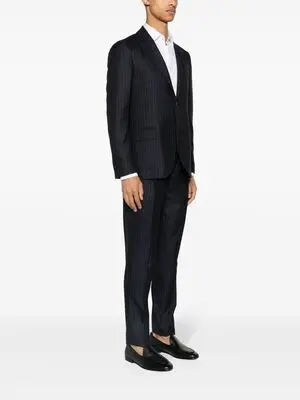 LARDINI Pinstriped Single-breasted Suit - Blue