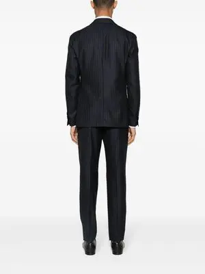LARDINI Pinstriped Single-breasted Suit - Blue