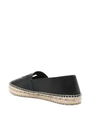 Dolce & Gabbana Logo-embossed Leather Espadrilles - Black
