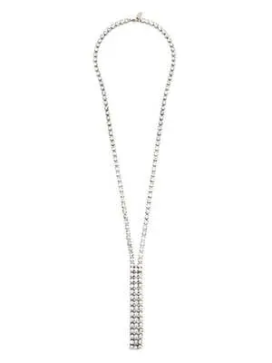 FORTE_FORTE Crystal-embellished Tasseled Necklace - Silver