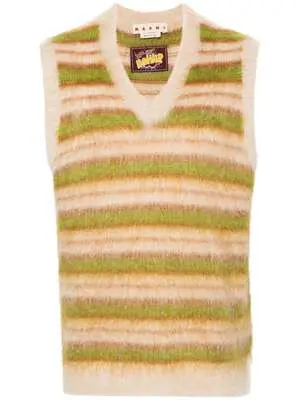 Marni Striped Mohair-blend Vest