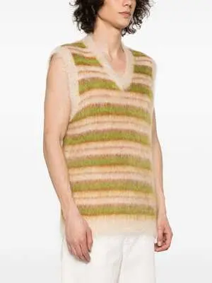 Marni Striped Mohair-blend Vest
