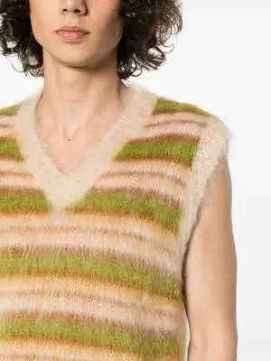 Marni Striped Mohair-blend Vest