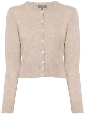 N.peal Long-sleeve Cashmere Cardigan - Neutrals
