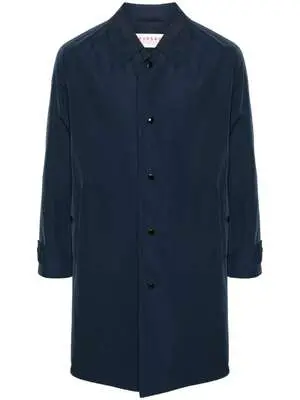 FURSAC Stud-fastening Cotton Raincoat - Blue