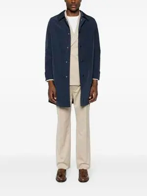 FURSAC Stud-fastening Cotton Raincoat - Blue