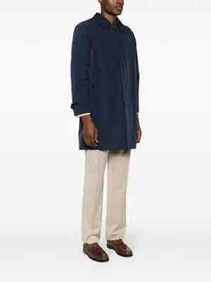 FURSAC Stud-fastening Cotton Raincoat - Blue