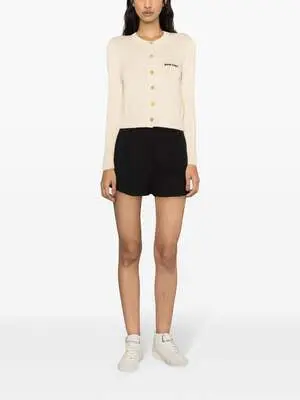 Palm Angels Logo-embroidered Cropped Cardigan