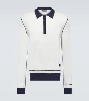 Dolce & Gabbana Silk Polo Sweater - White
