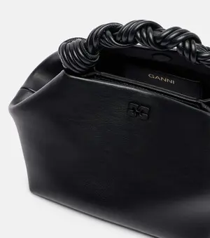 GANNI Small Leather Tote Bag - Black