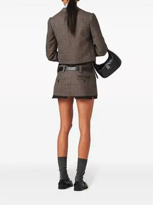 Miu Miu Check-pattern Wool Cropped Jacket
