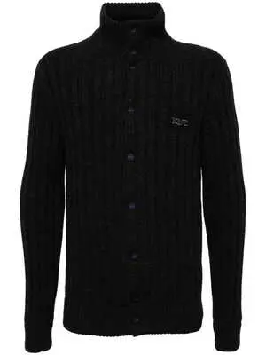 Kiton Logo-embroidered Wool Cardigan