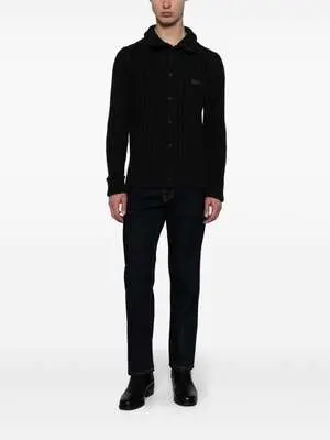 Kiton Logo-embroidered Wool Cardigan