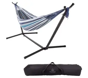 PURE GARDEN Fabric Hammock With Stand For Trave L Backyard Fun - One-color