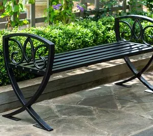 EVERGREEN Garden Metal Shield Bench